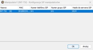 Wideodomofon BCS na manipulatorze INT-TSI (integracja przez protokół SIP) – RHJ Kuźnik